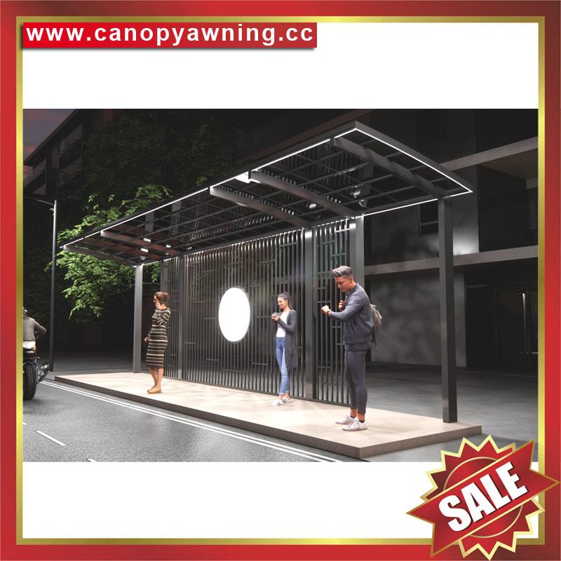 public aluminum polycarbonate bus stop waiting shelter canopy awning ...