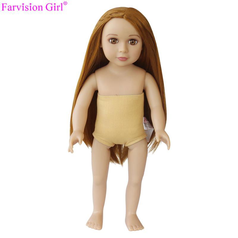 Fashion vinyl doll 18 inch girl soft toy of half cloth body new black ...