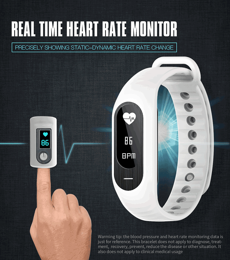 Bluetooth Heart rate blood pressure touch screen with anti-lost alert ...