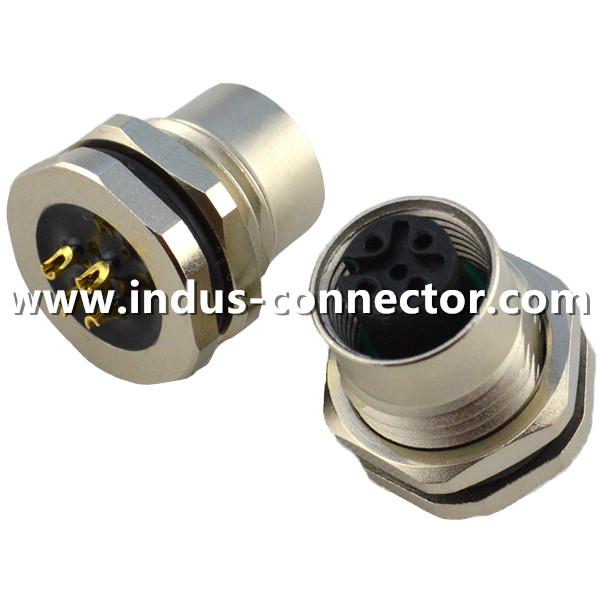 S code 4 pin shielded underwater panel mount connector with solder wire ...