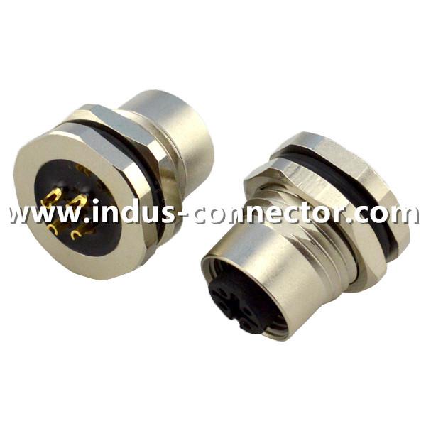 S code 4 pin shielded underwater panel mount connector with solder wire ...