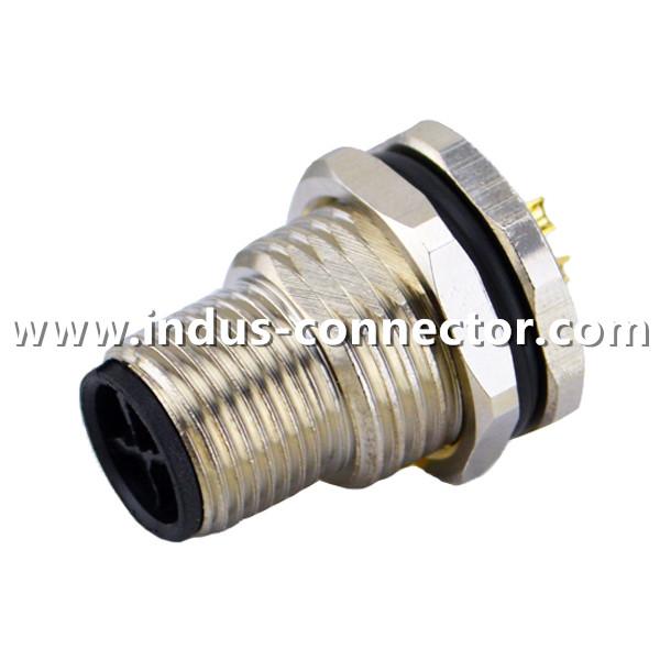 S code 4 pin shielded underwater panel mount connector with solder wire ...