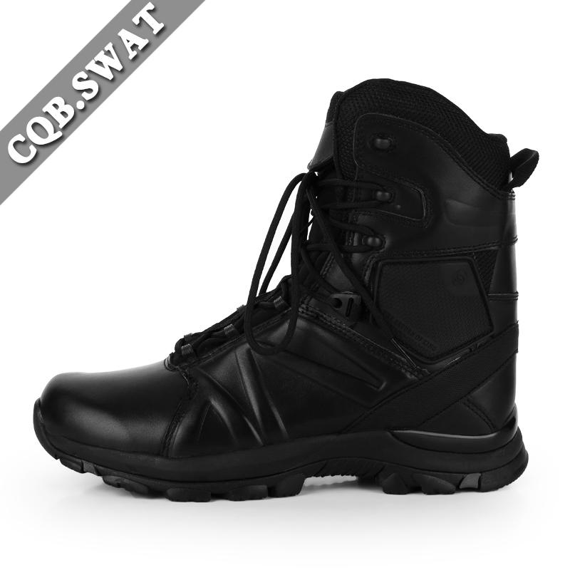 CQB.SWAT Genuine Leather Military Tactical Mens Force Black Boots Army ...