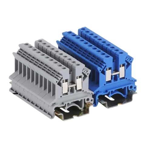UK2.5 2.5mm DIN Rail Screw Clamp terminal block Feed Through Terminal Connector - UK terminal ...