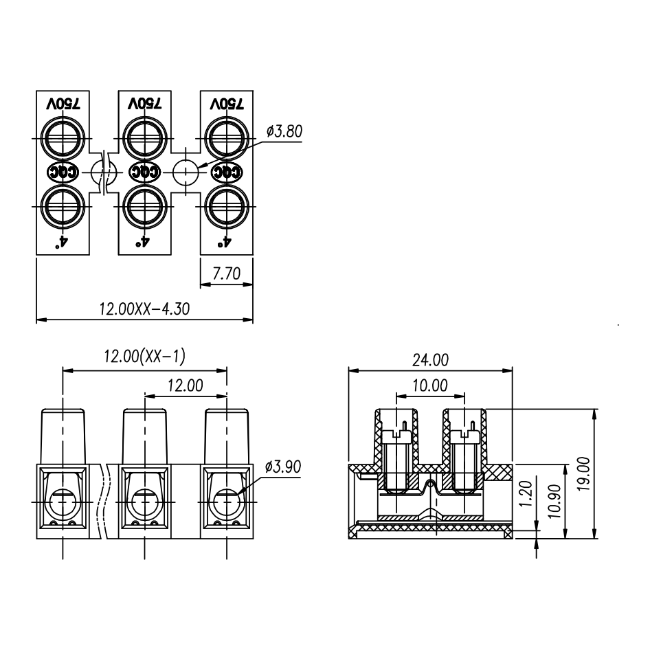 Feed through Terminals Blocks Wire Connectors Terminal Posts Terminal ...