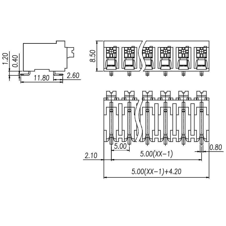 Spring Screwless PCB Terminal Blocks 5.0MM FS1.5-XX-500-13S - AOSI (China Manufacturer) - Other ...