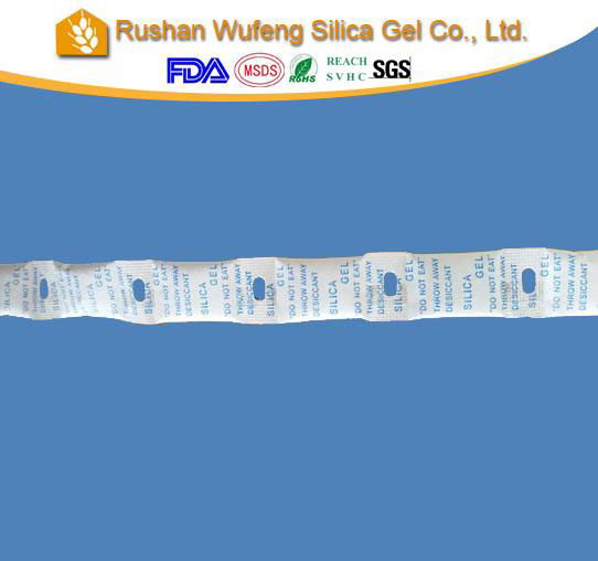 tyvek packing silica gel desiccant roll 0.5g continuous sachet in strip ...