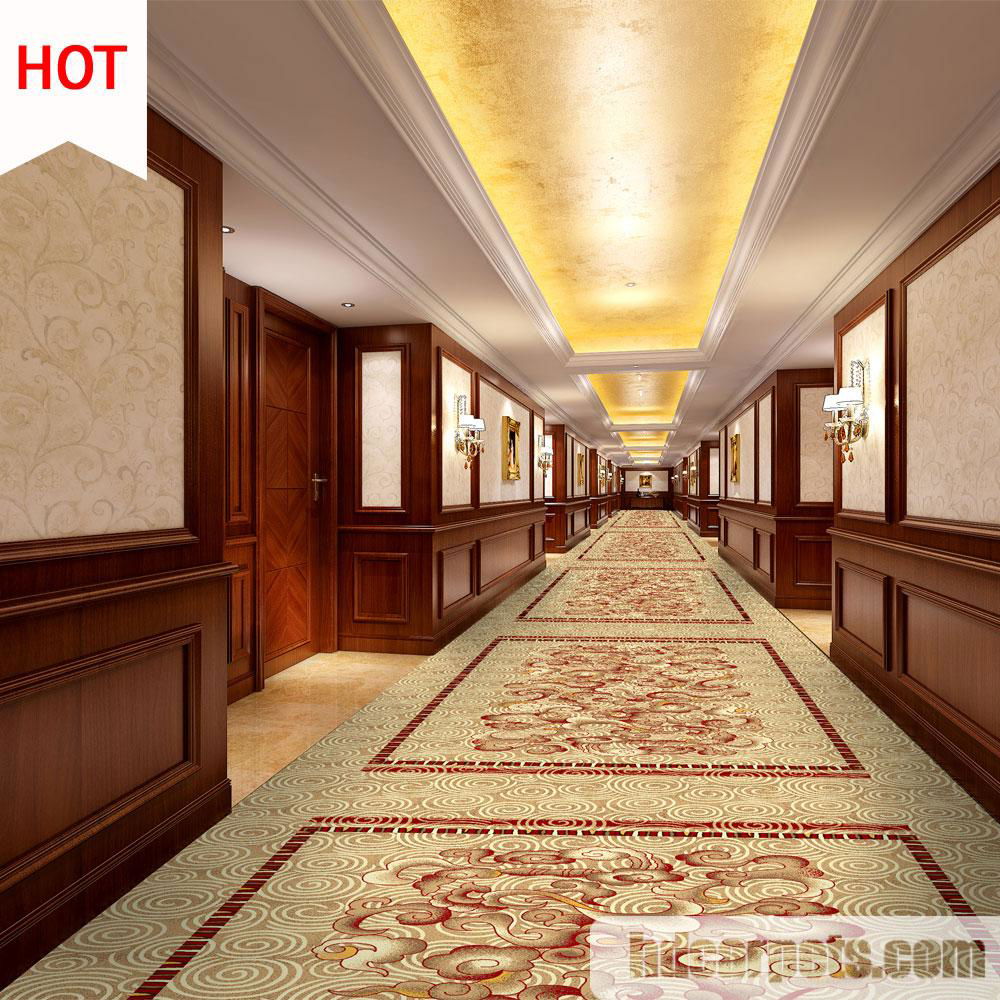 Fire Resistant Hotel Corridor Wilton Carpet New Design For 5 Star Hotel ...