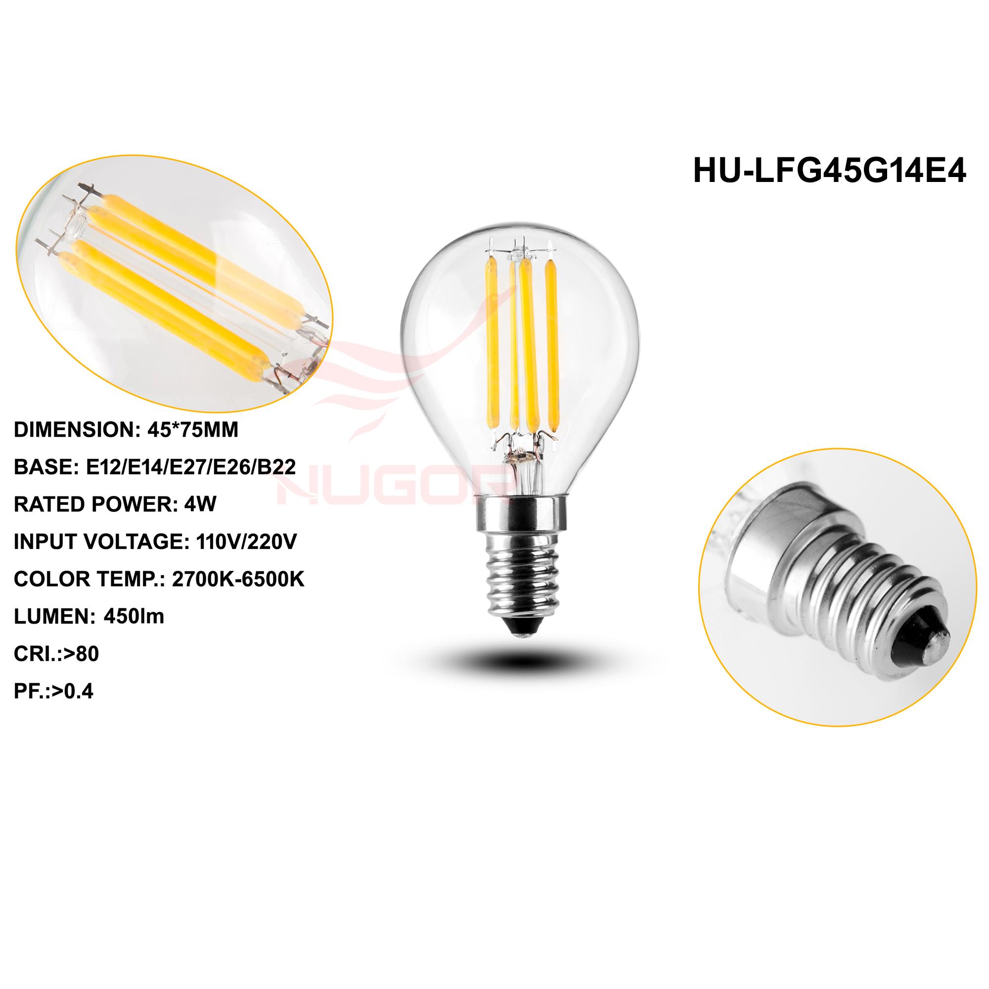 Led Filament Bulb G45/G14 4W - HU-LFG45G14E4 - HUGOR (China Trading ...