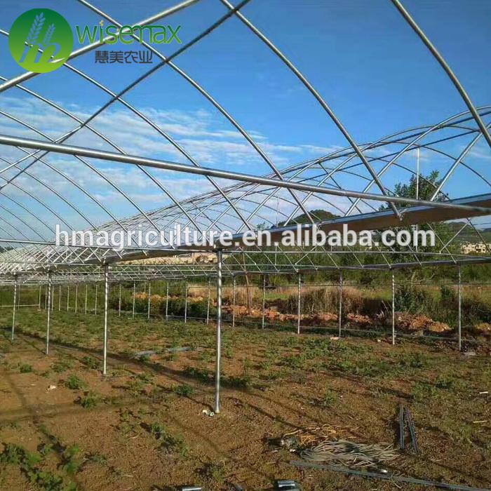 High light transmission plastic multi span arch pipes greenhouse for ...