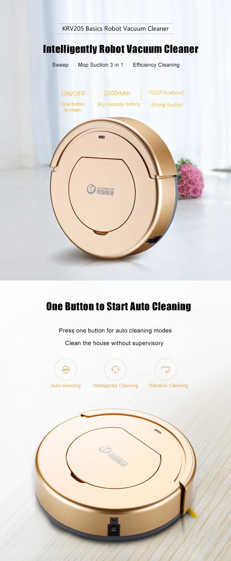Home Auto Floor Cleaning Machine Mini Robot Vacuum Cleaner - KRV205 ...