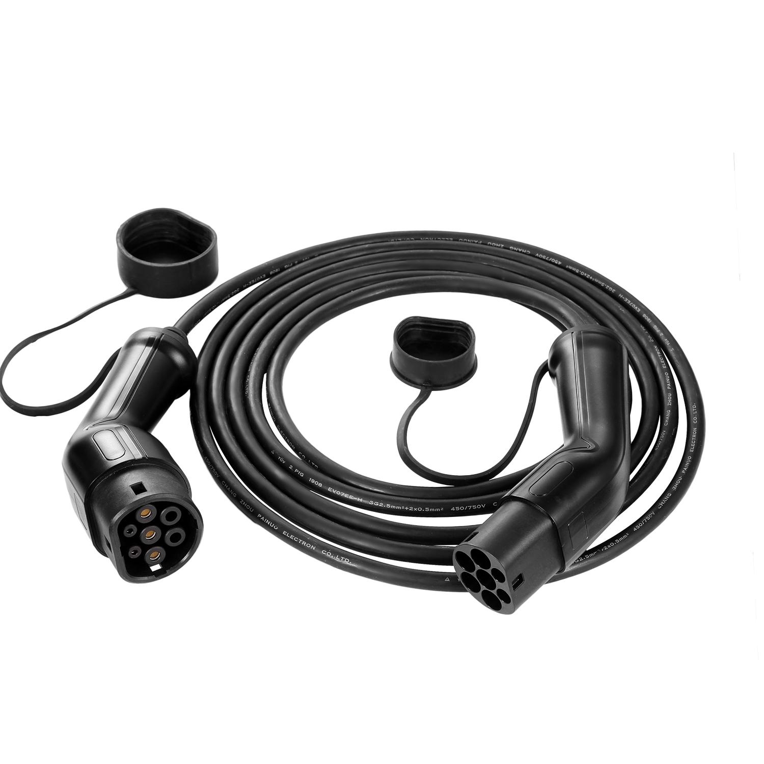 16A Three Phase IEC 62196-2 EV Charging Cable with 5m Black TUV Cord ...