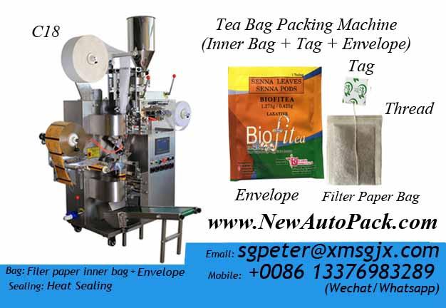 inner tea bags packing machine with outer envelope - C18 - Sen Gong ...