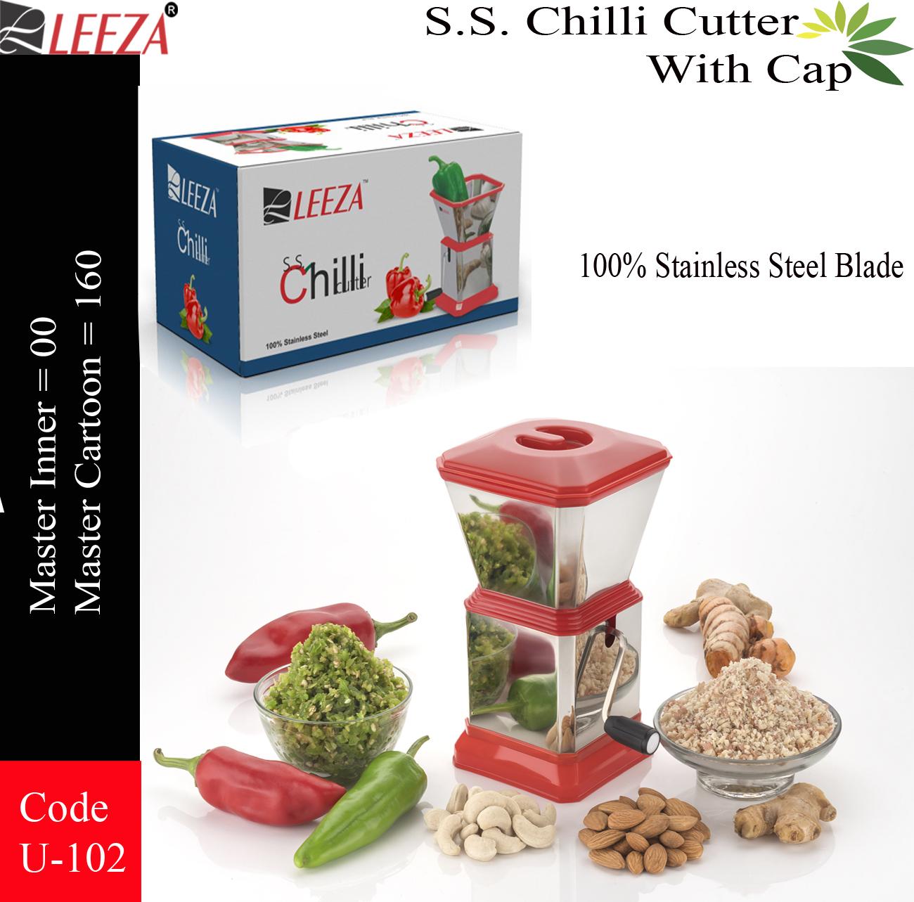 Stainless Steel Chili Cutter With Lid - 102 - Leeza (India Manufacturer ...