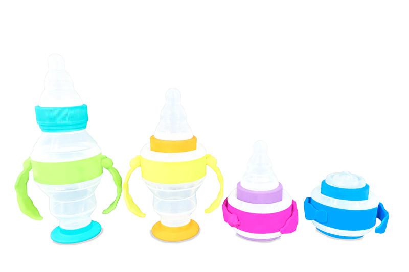 Baby collapsible foldable plastic silicone feeding milk bottle - 01 ...