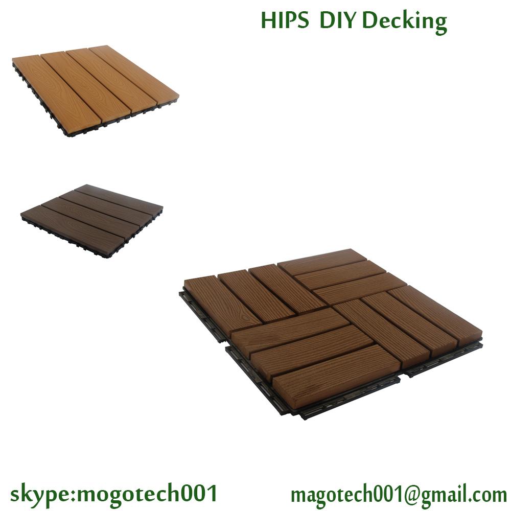 Plasitc lumber HIPS plastic decking faux wood synthetic teak decking ...