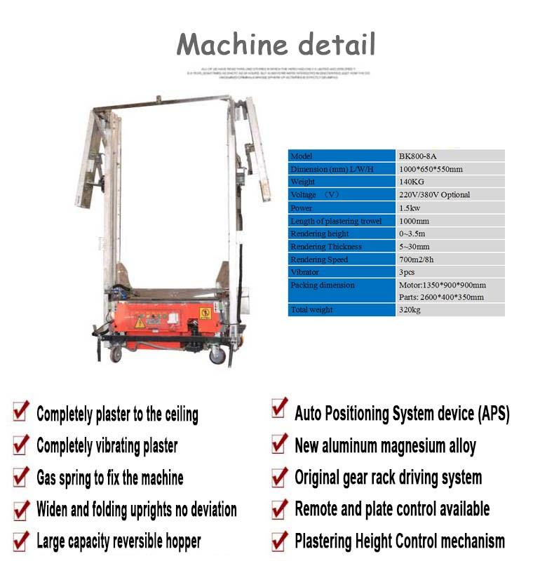 Auto plastering machine price for Interior wall - BK800-8A - Beautkey ...