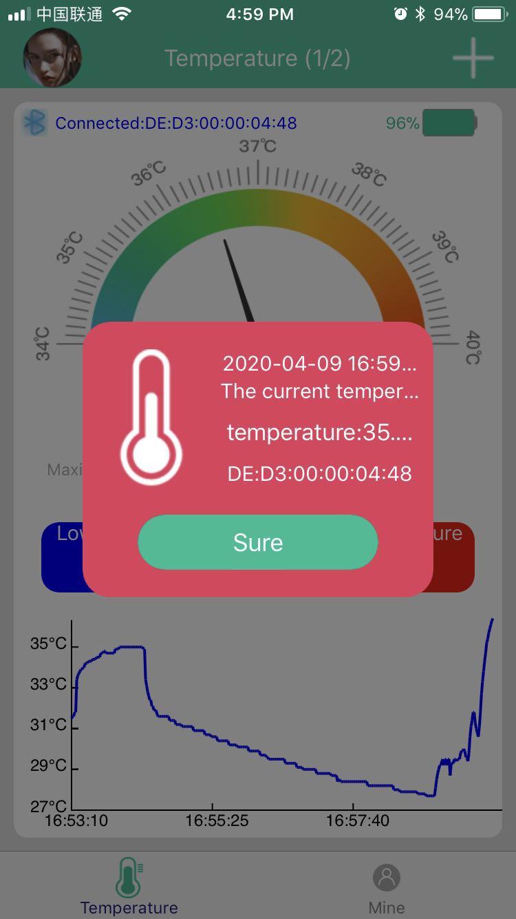 Smart Bluetooth Thermometer Patch for Kids Wearable Thermometer for ...