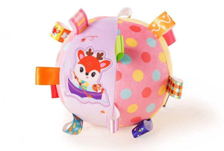 Educational toy plush rattle ball tinkle crinkle soft activity ball ...