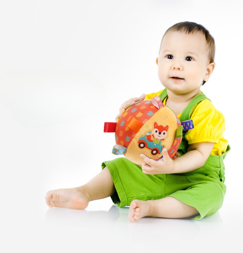Educational toy plush rattle ball tinkle crinkle soft activity ball ...