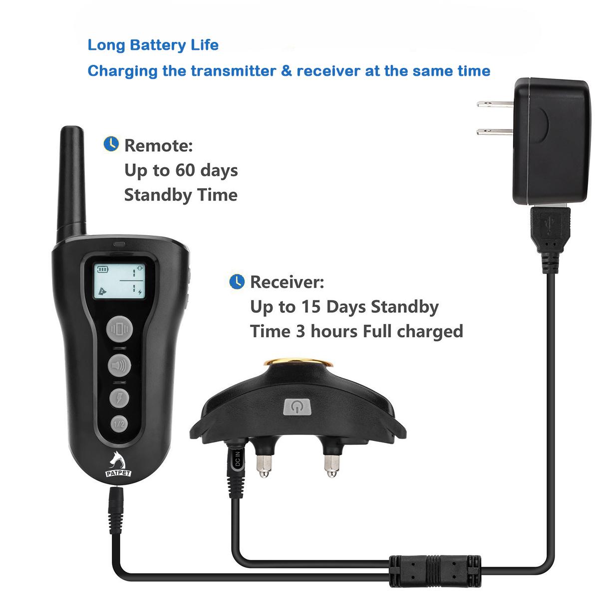 Luxury custom reflective remote anti bark shock dog training collar - P-collar 320 - Patpet ...