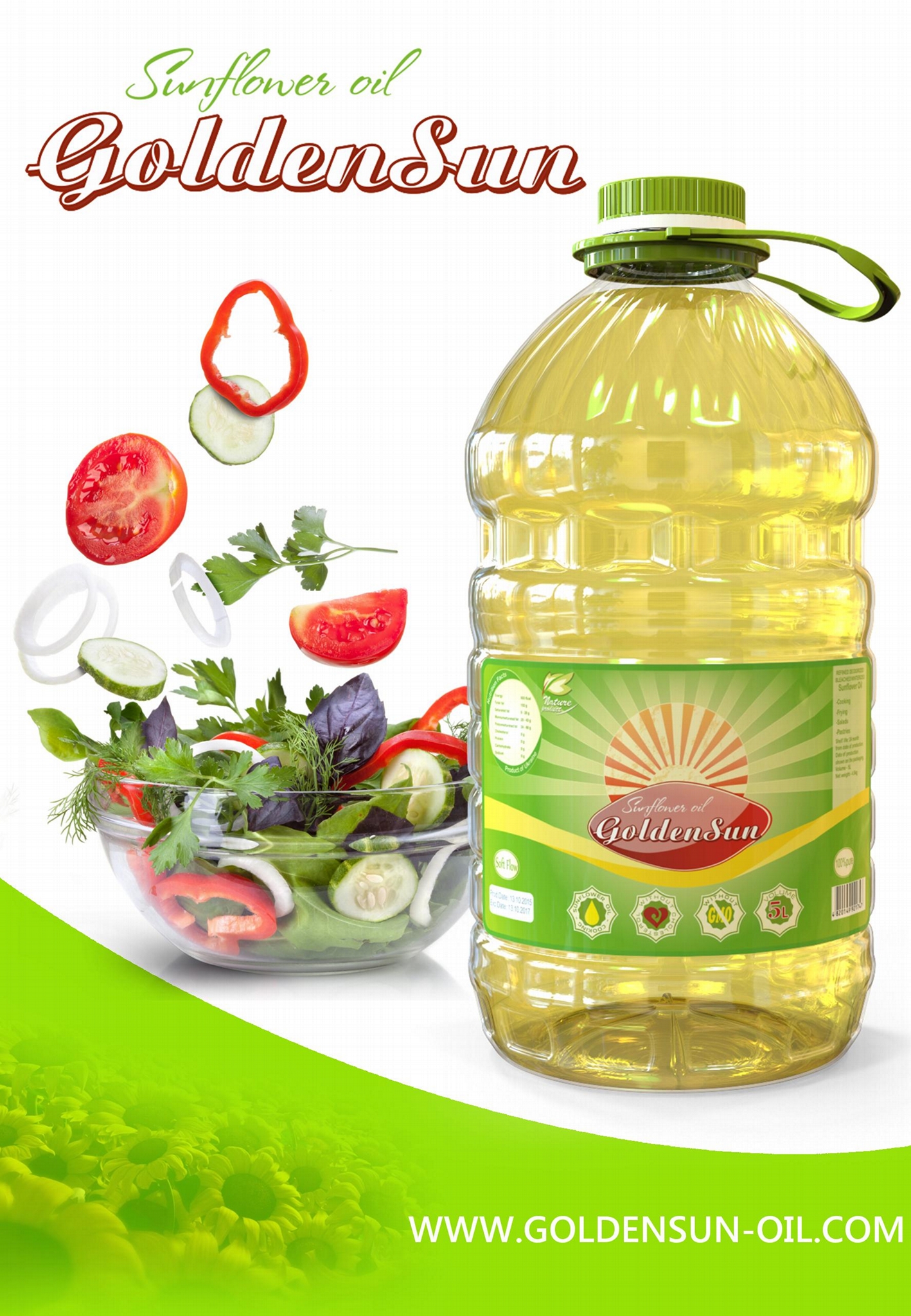 Sunflower Oil 3L Bottle - cooking oil 3L - GoldenSun (Ukraine ...