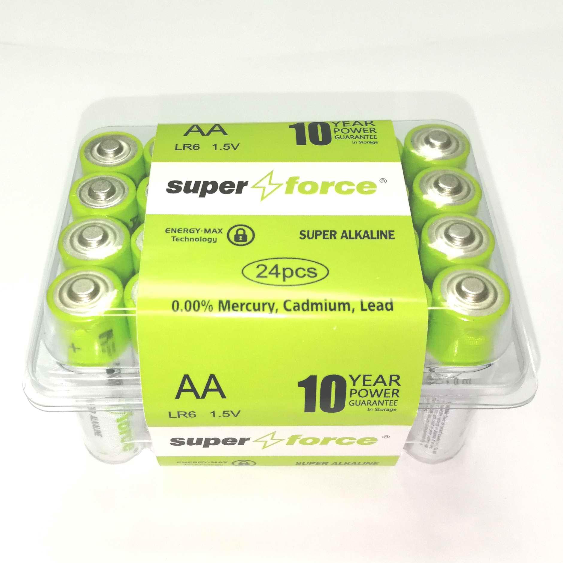 Super Alkaline AA size LR6 Pvc Box of 24 - LR6 AA 24Box - SUPERFORCE ...