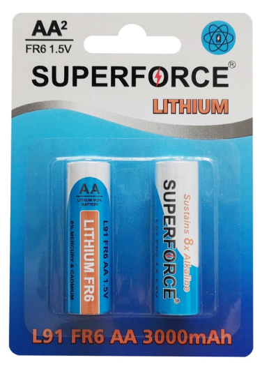 Lithium AA 1.5V FR6 Battery - FR6 BC2 - Superforce (China Manufacturer ...