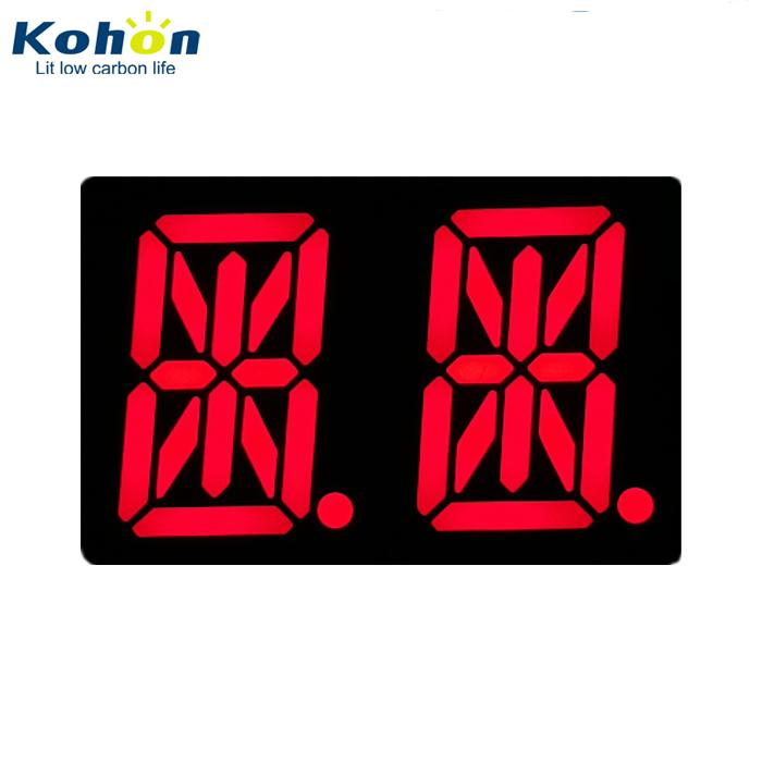 0.54 inch / 14mm red 2 digit 14 segment alphanumeric led digital display - KHN20541CSR1D-2 ...