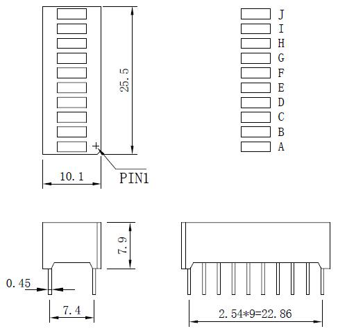 10 segment 20 segment red yellow green blue led bar graph display ...
