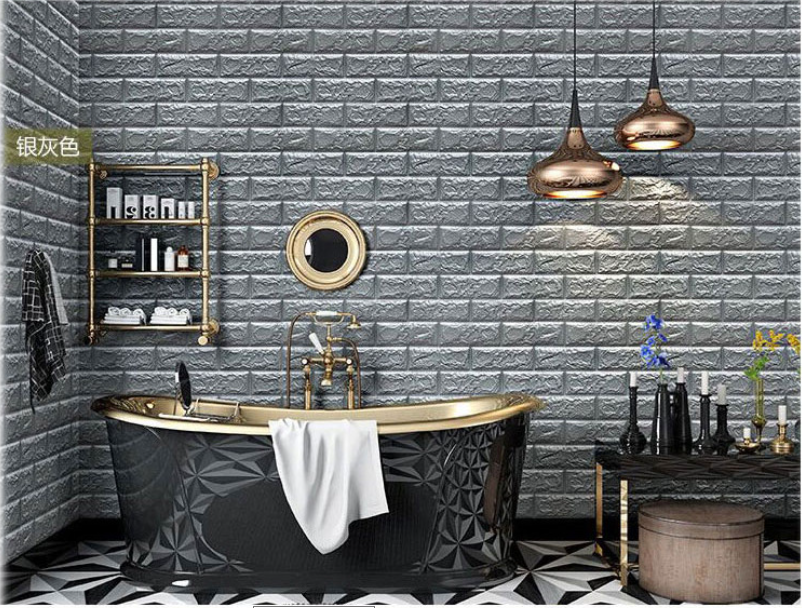 3D Wallpaper Sticker Self-adhesive Faux Brick Textured Effect ...