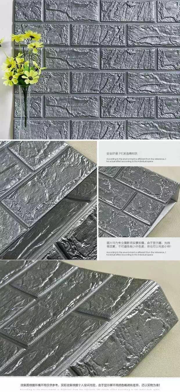 3D Wallpaper Sticker Self-adhesive Faux Brick Textured Effect ...