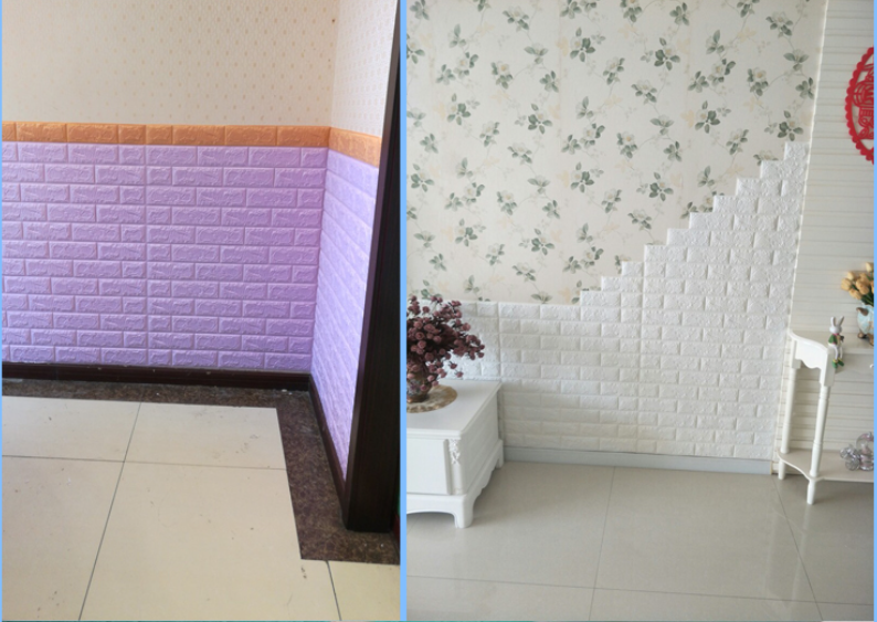 3D Wallpaper Sticker Self-adhesive Faux Brick Textured Effect ...