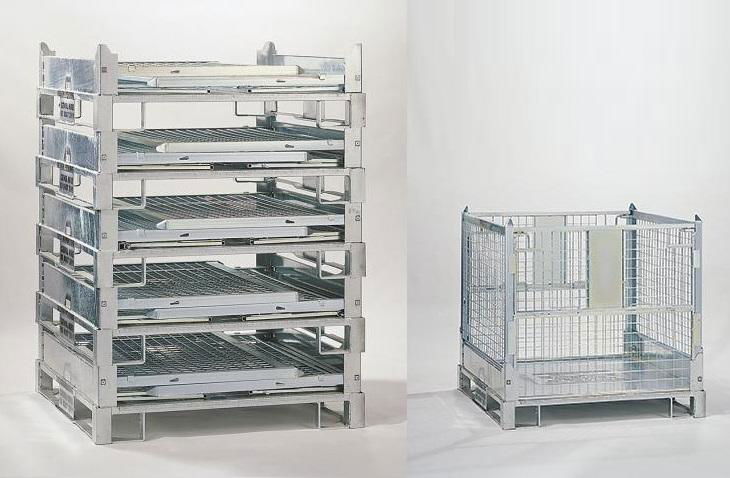 Foldable Collapsible stacking stackable stillage cage container loading ...