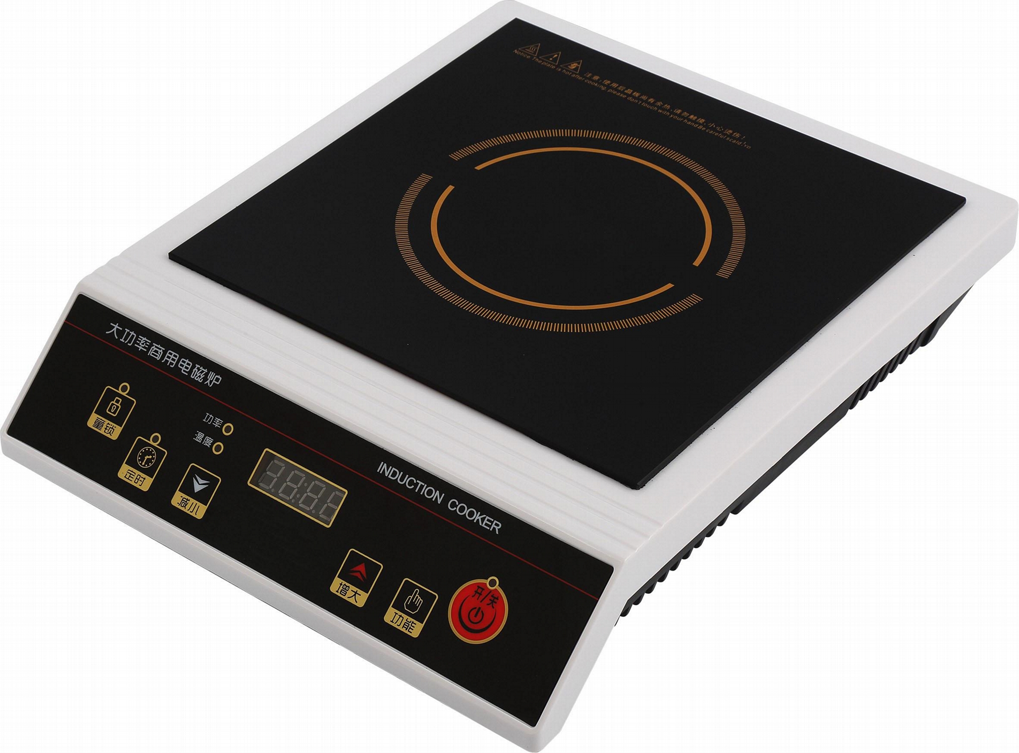 3500W Stainless Steel Single Commercial Induction Cooker Black Crystal ...