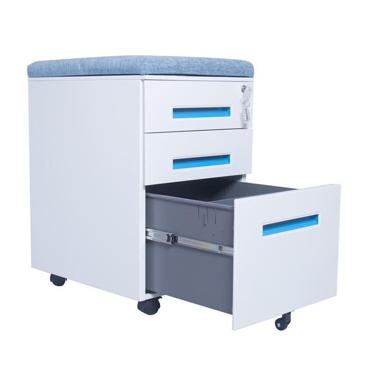 Movable Metal 3 Drawers Cabinet Office Under Desk Cabinet - MINNO ...