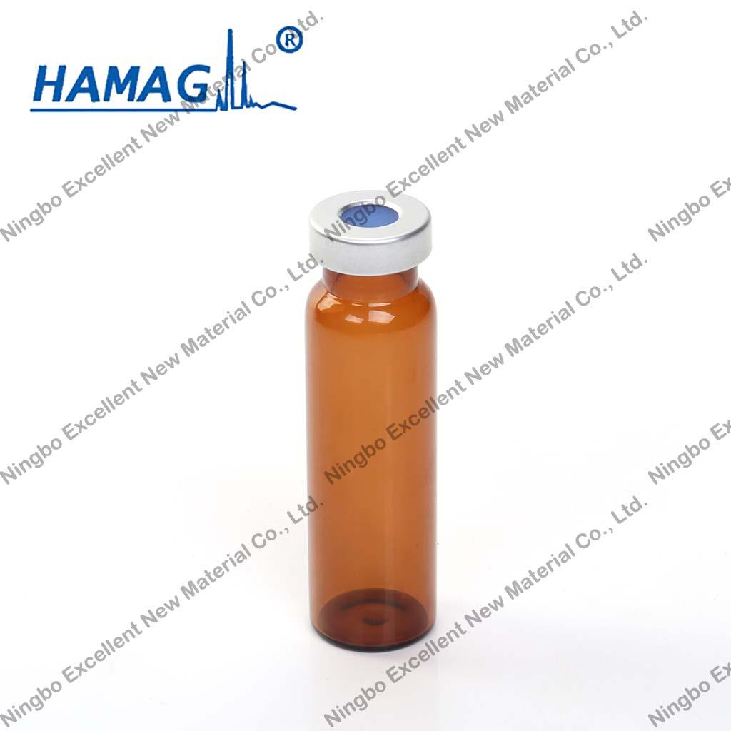 20ml head space crimp top clear GC vials with caps and septa for GS/MS ...