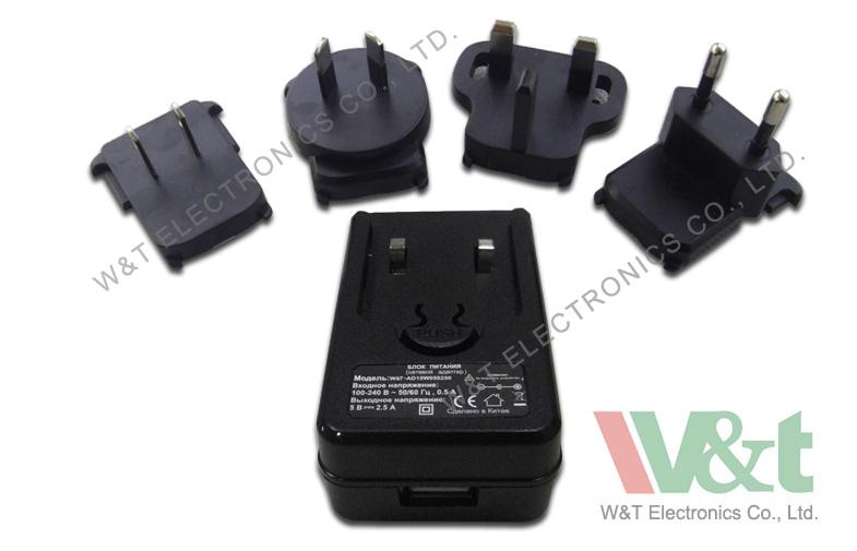 12V 1A Robot Power Supply Interchangable Plug-in AC/DC Power Adapter ...