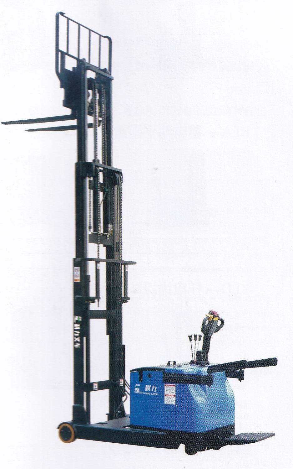 Counterbalanced reach truck with standing on platform capacity 1t to 2t ...