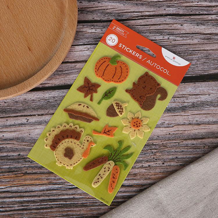 custom funny self adhesive felt stickers for kids die cut animal shape ...