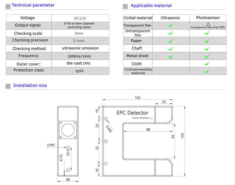 Ultrasonic Web Edge Sensor - US-400S/US-500 - PRE (China Manufacturer ...