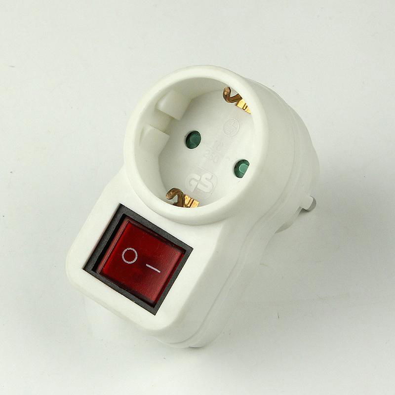 safety German power adaptor with 2 pole luminious switch (China Trading ...