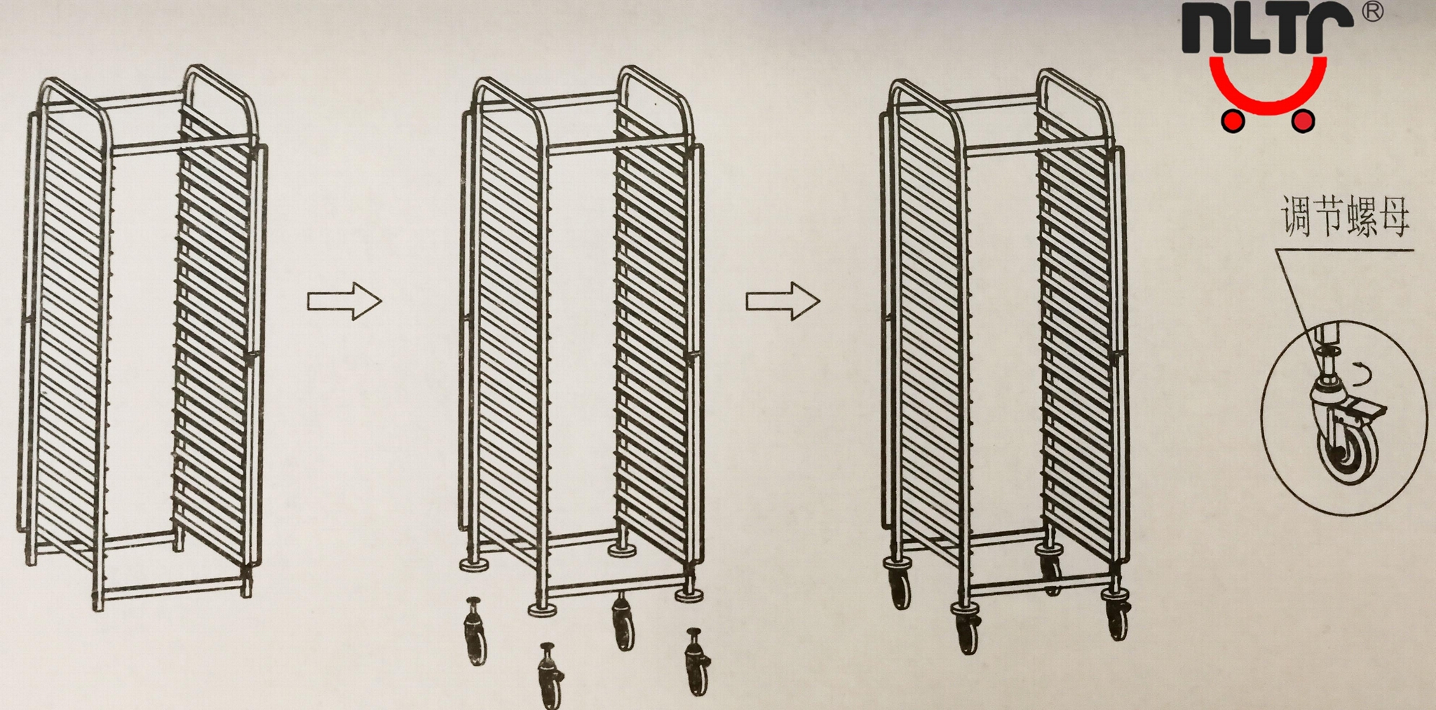 Stainless Steel Rack Trolley For Pastry and GN Trays - E04211 - NLT ...