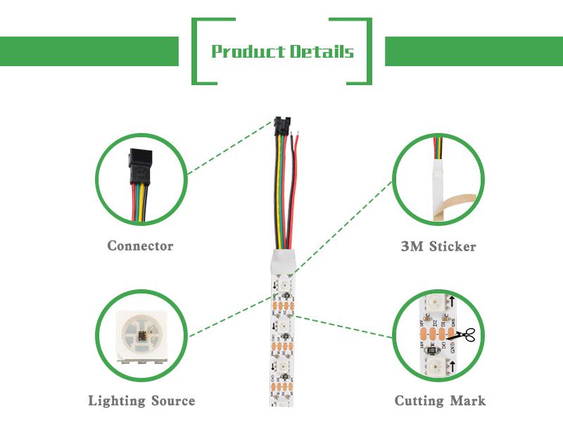 DC12V LC8808 Individual Pixel LED Strip Light - LC8808RGB60-12V (China ...