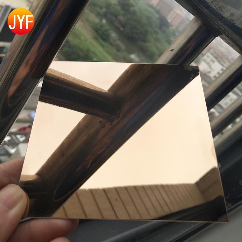 Rose gold Mirror polished stainless steel titanium decorative sheet ...