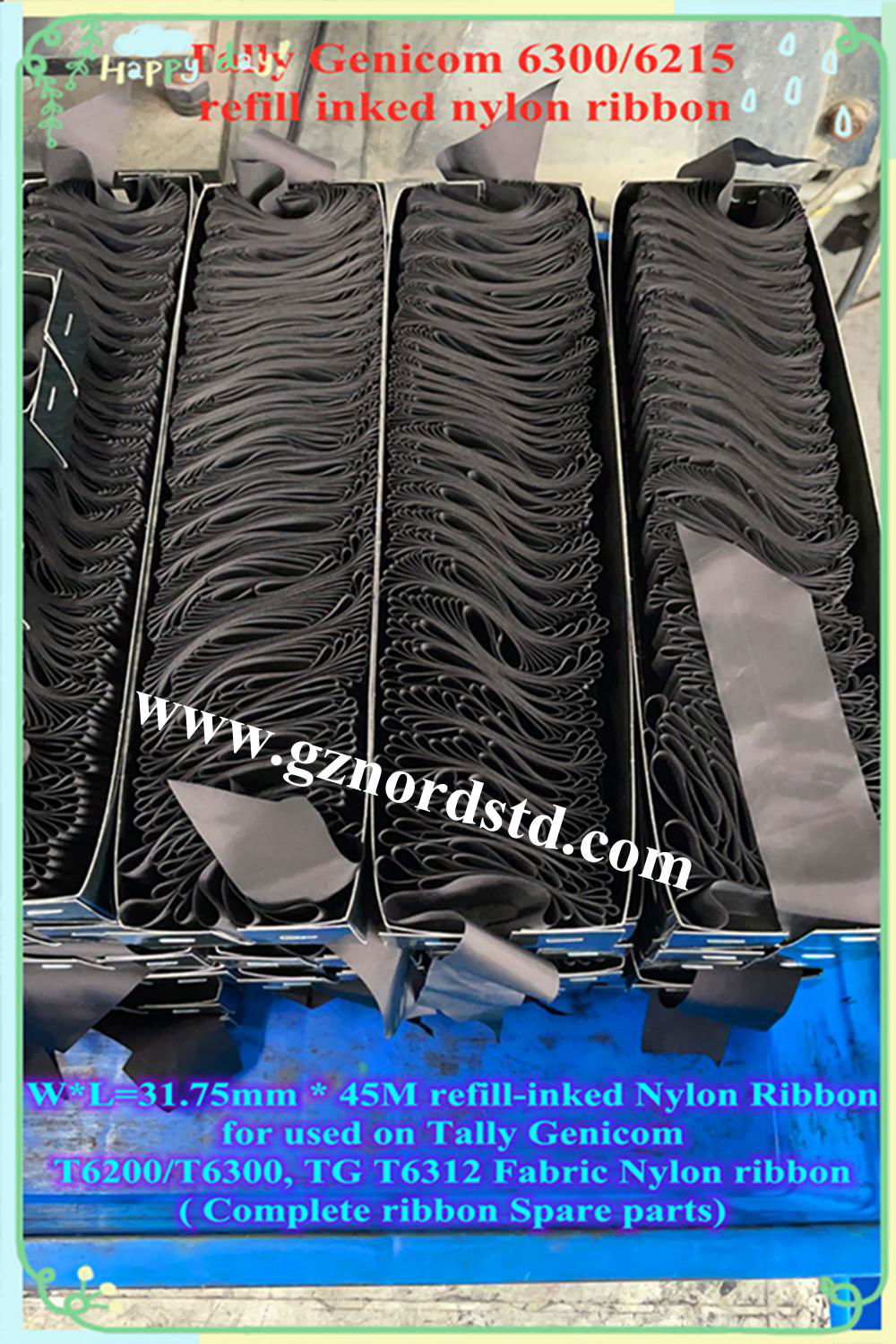 Compatible printer Tally 6300 refill inked nylon ribbon - inked 6300 ...