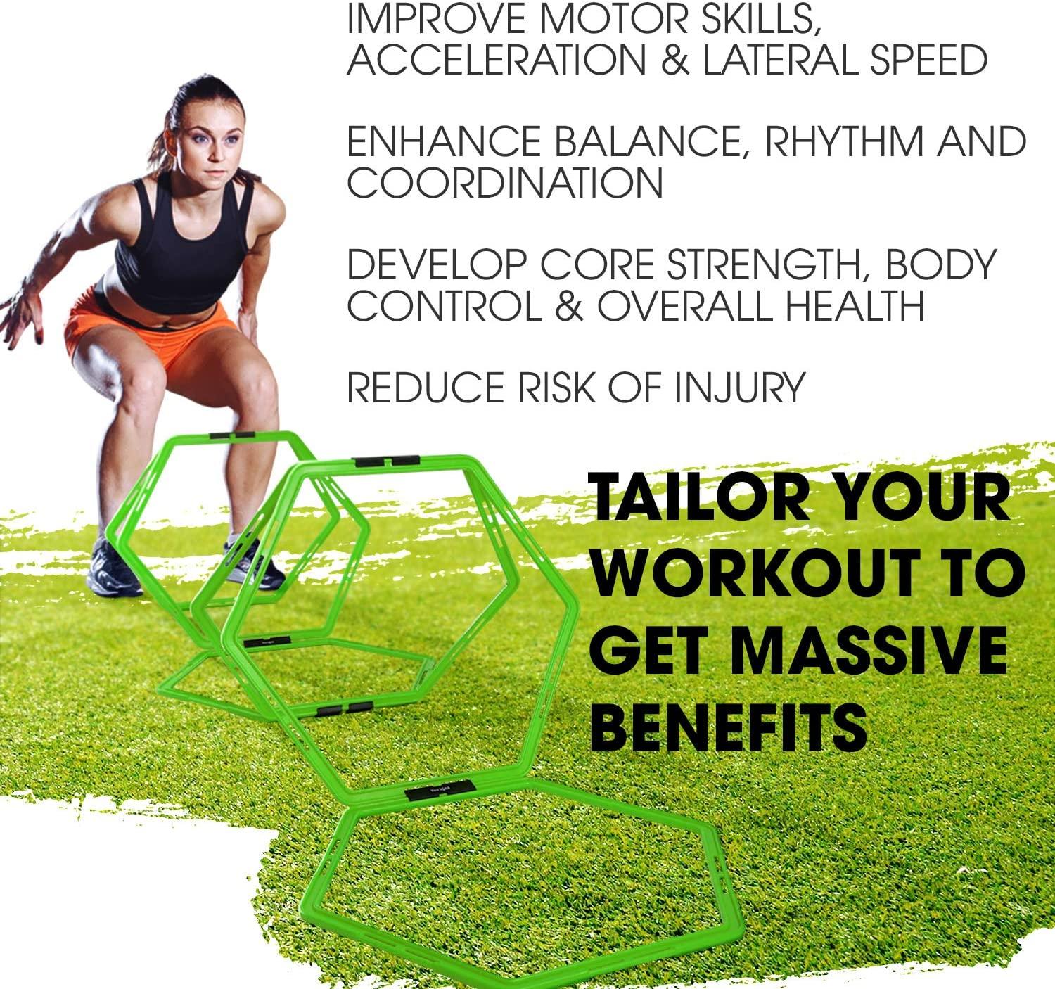 Yes4All Ultimate Agility Rings/Speed Rings with 6, 12 rungs Agility ...