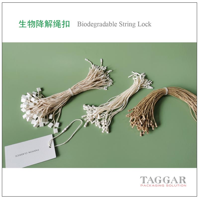 GRS,eco stringlock, biodegradable string lock, recycled hangtag string