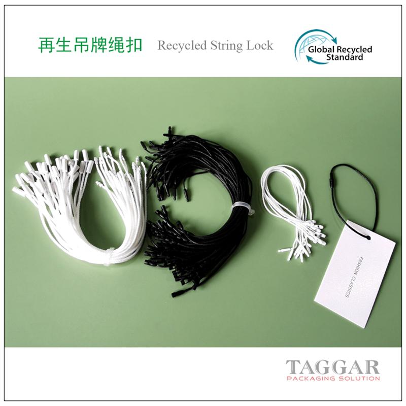 GRS Garment recycled hangtag string loop lock tach cord - Taggar (China ...
