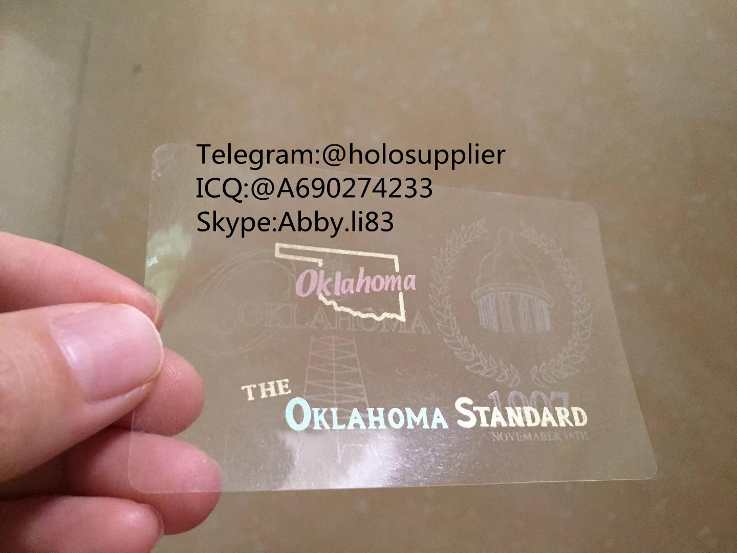 Oklahoma ID hologram OK state overlay (China Trading Company) - Other ...